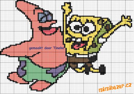 Křížkové vyšívání Sponge Bob | Mimibazar.cz