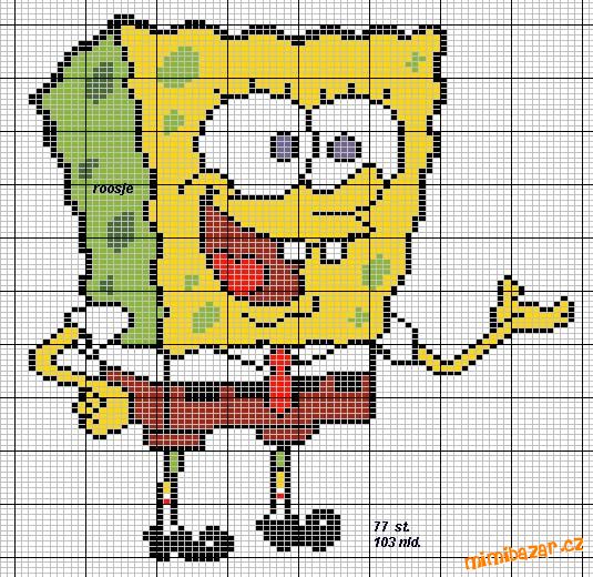 Křížkové vyšívání Sponge Bob | Mimibazar.cz