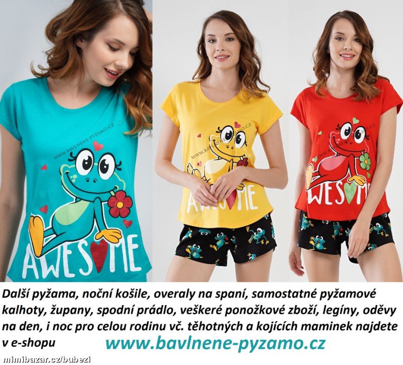 Prodám - Dámské bavlněné pyžamo krátké rukávy šortky Žabka, Praha ...