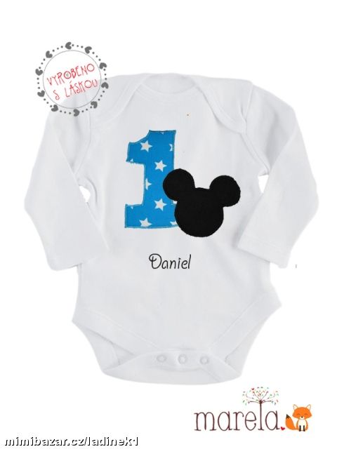 Prodám - Body dl.ruk. narozeninový Mickey, Tábor | Mimibazar.cz