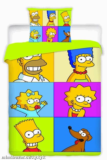 Akce - POVLEČENÍ NA VELKOU POSTEL SIMPSONS rodina kostka, Nová Paka ...