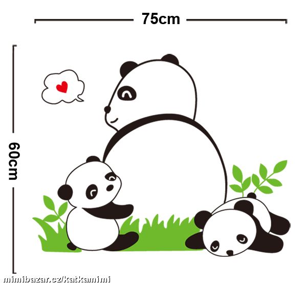 Prodám - Samolepka na zeď Panda má rodinu 8317, Hradec Králové | Mimibazar.cz
