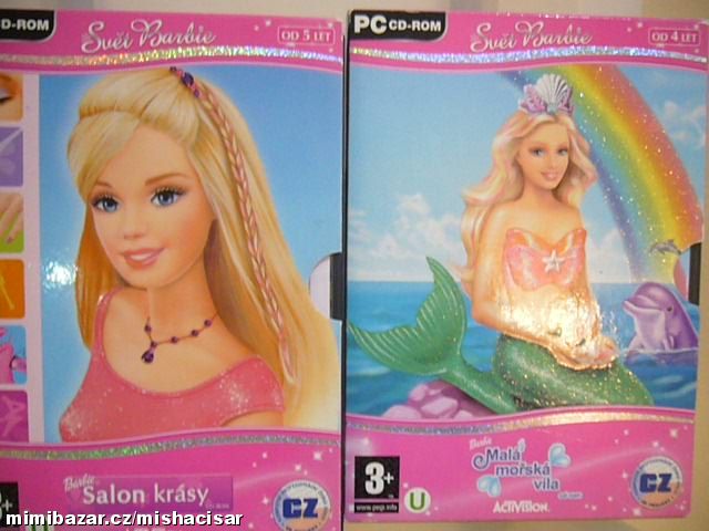 Prodám - DVĚ PC HRY BARBIE Salon krásy Mořská víla, Praha | Mimibazar.cz