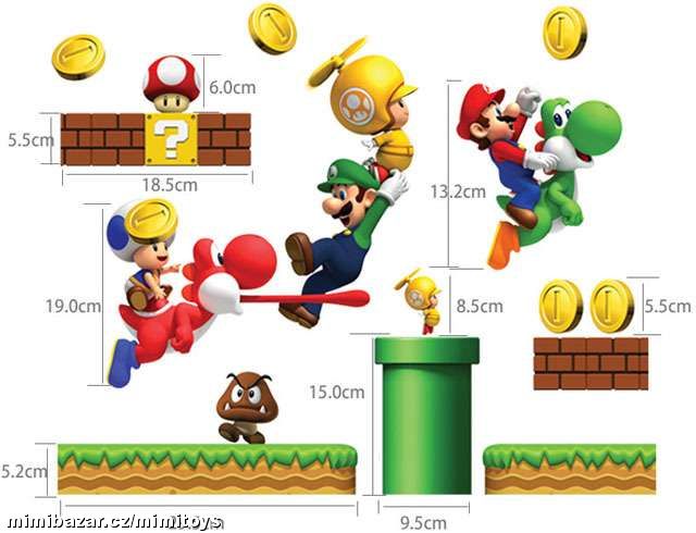 Prodám - Super Mario dekorace samolepka 30x60 cm, Praha | Mimibazar.cz