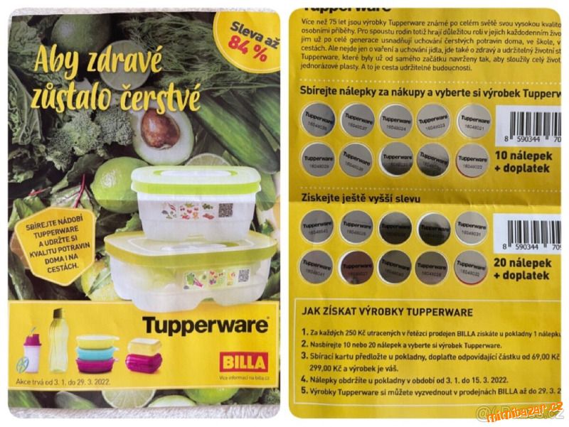 Prodám - Billa karta body Tupperware misky, České Budějovice | Mimibazar.cz