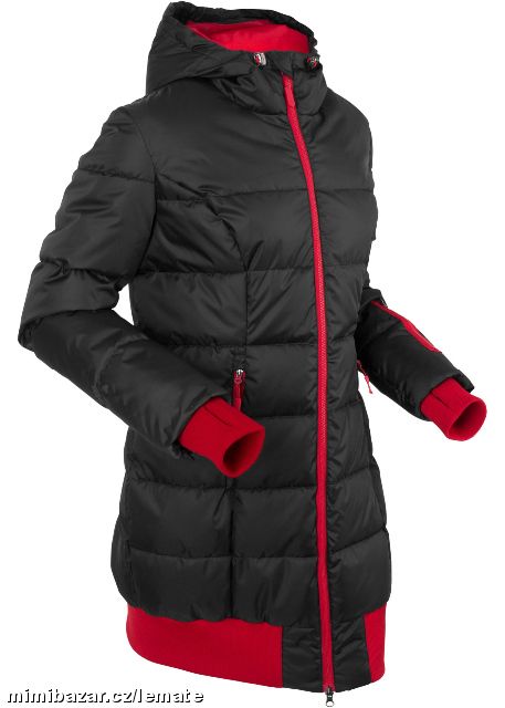 TEPLÝ prošívaný KABÁT s kapucou dlouhá BUNDA, Praha - západ | Mimibazar.cz