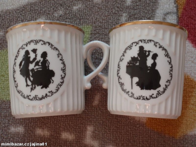 Prodám - Retro Hrnek Hrneček Silueta postavy 2 ks porcelán., Ústí nad ...